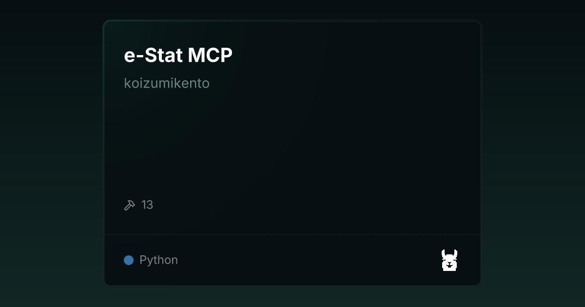 e-Stat MCP by koizumikento | Glama