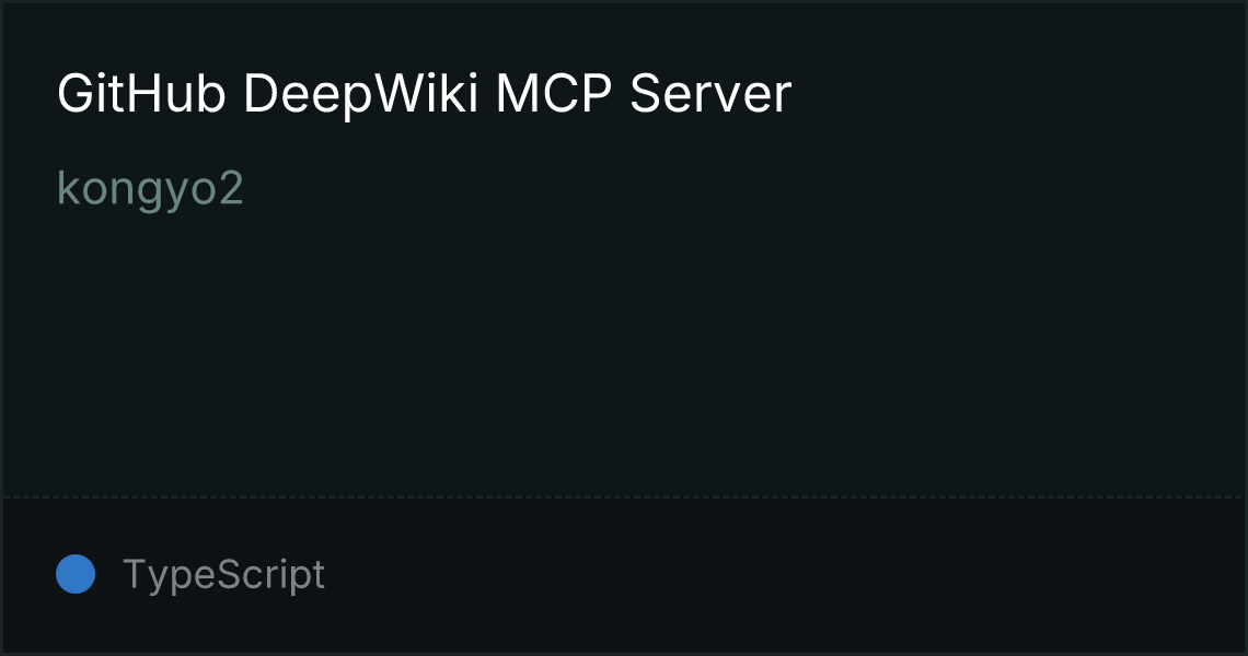 GitHub DeepWiki MCP Server by kongyo2 | Glama