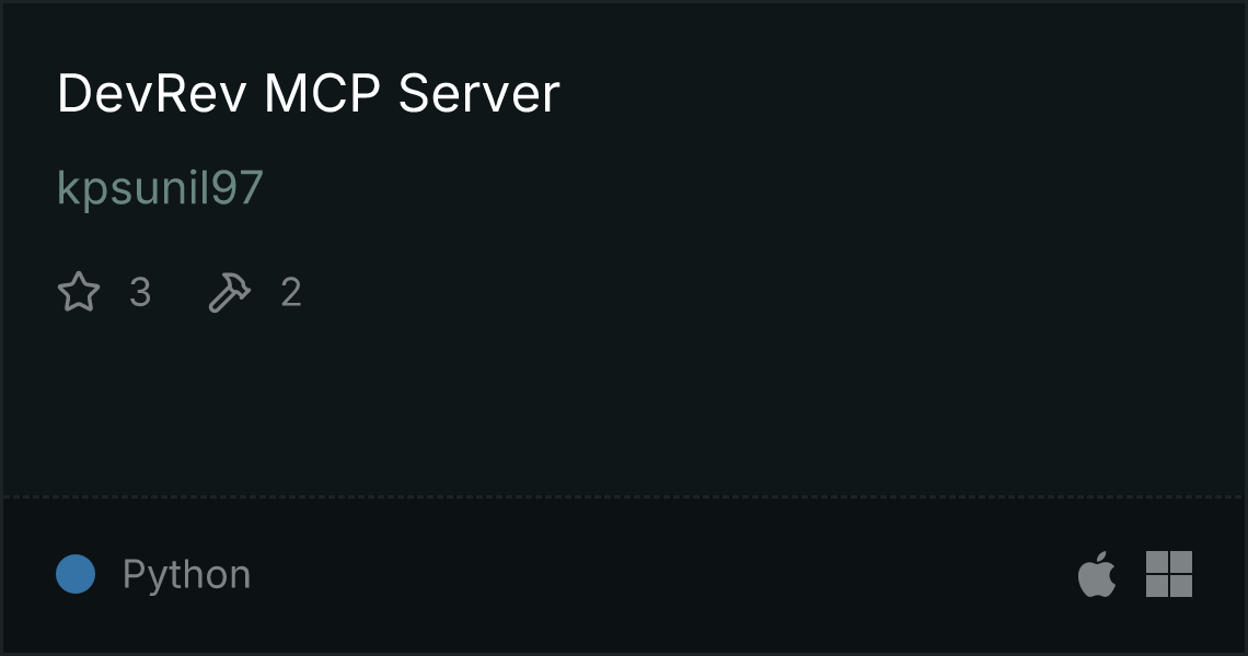 DevRev MCP Server | Glama