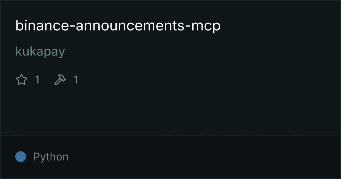 binance-announcements-mcp by kukapay | Glama
