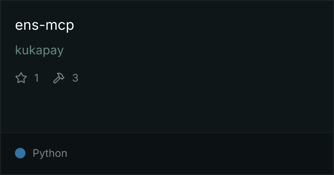 ens-mcp by kukapay | Glama