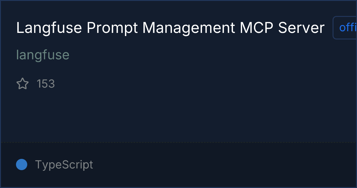 Langfuse Prompt Management MCP Server by langfuse | Glama