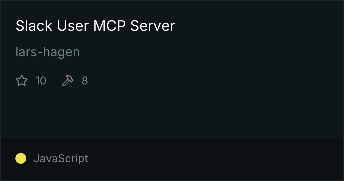 Slack User MCP Server by lars-hagen | Glama