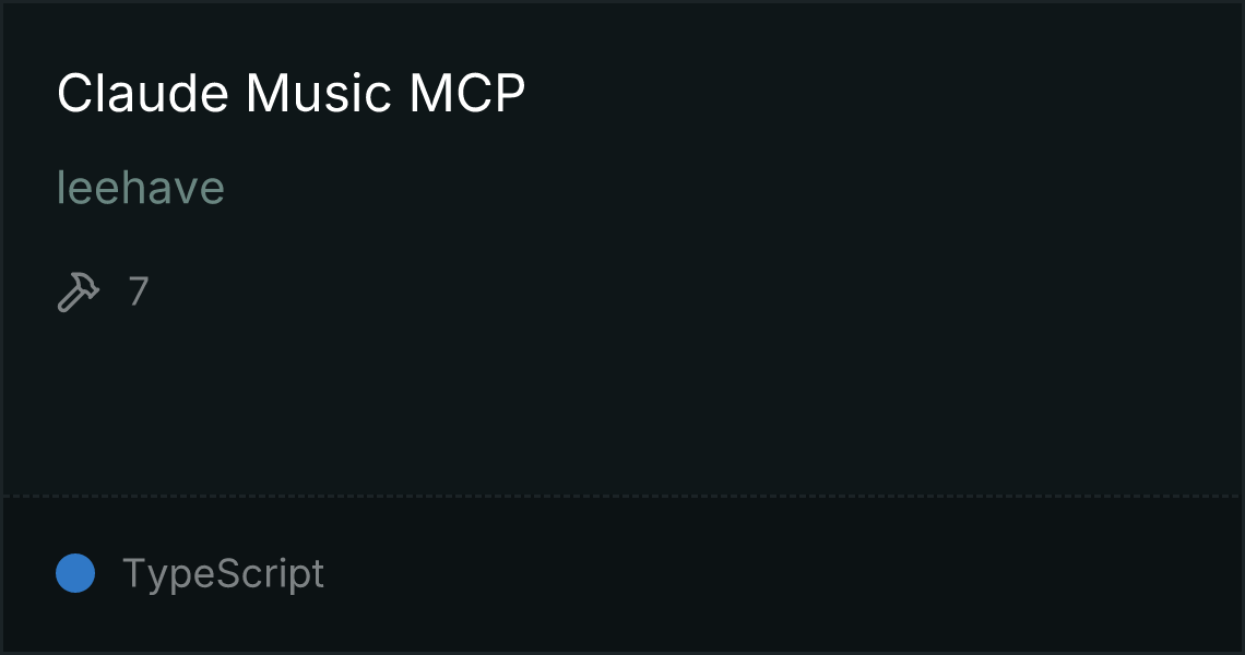Claude Music MCP by leehave | Glama
