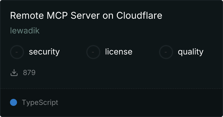 Score | Remote MCP Server on Cloudflare | Glama