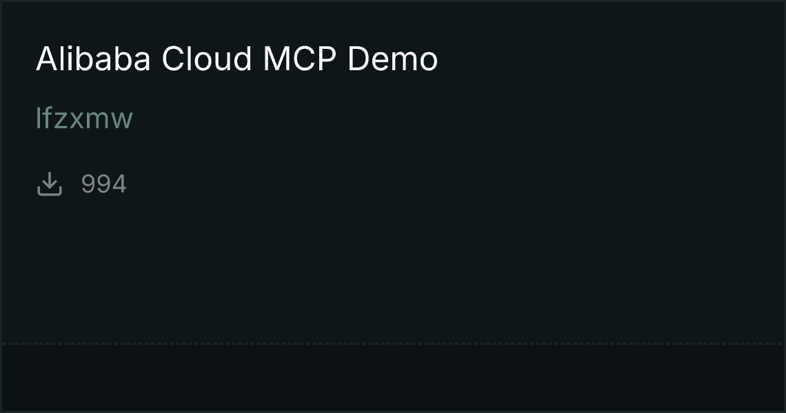 Alibaba Cloud MCP Demo | Glama