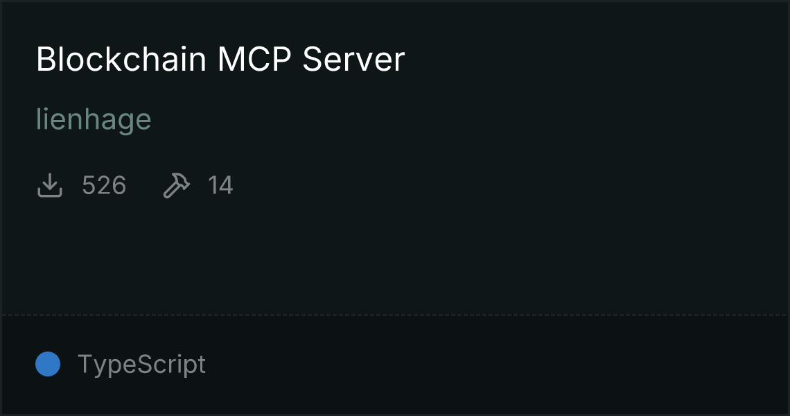 Blockchain MCP Server | Glama