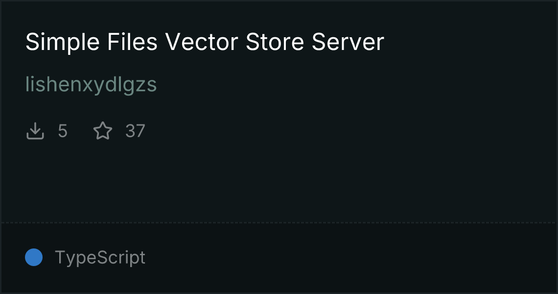 Simple Files Vector Store Server by lishenxydlgzs | Glama