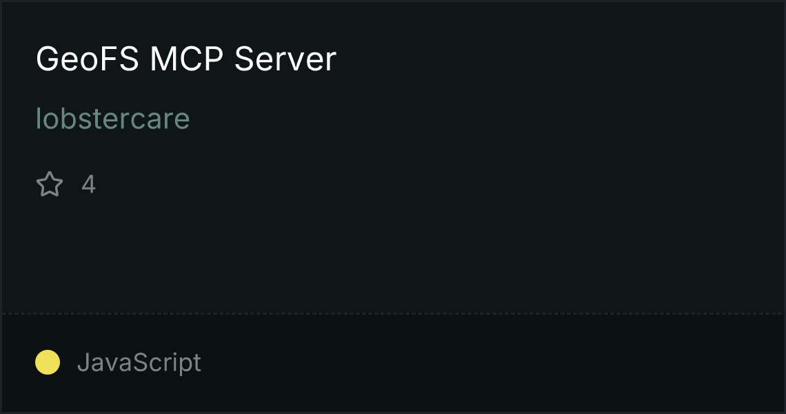 GeoFS MCP Server by lobstercare | Glama
