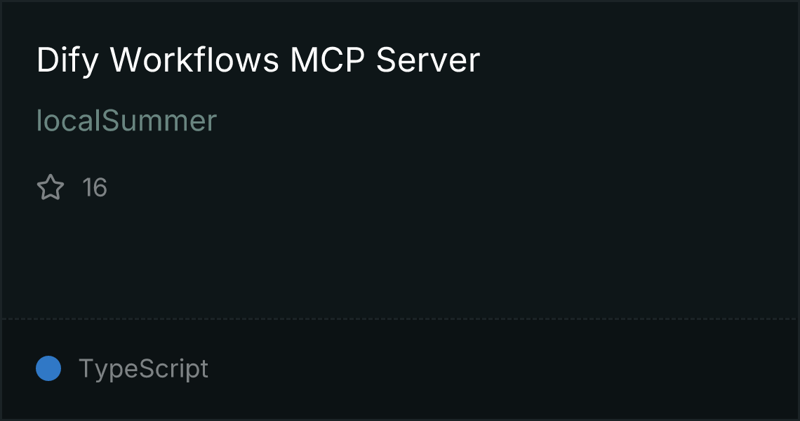 Dify Workflows MCP Server by localSummer | Glama