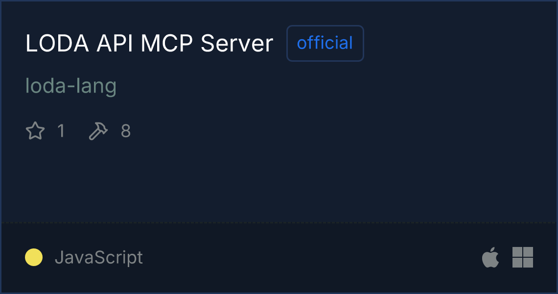 Schema | LODA API MCP Server | Glama
