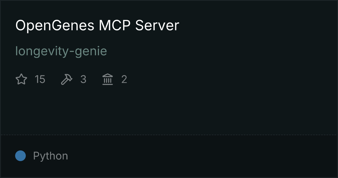 OpenGenes MCP Server by longevity-genie | Glama