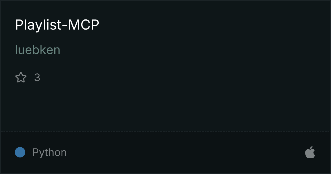 Score | Playlist-MCP | Glama