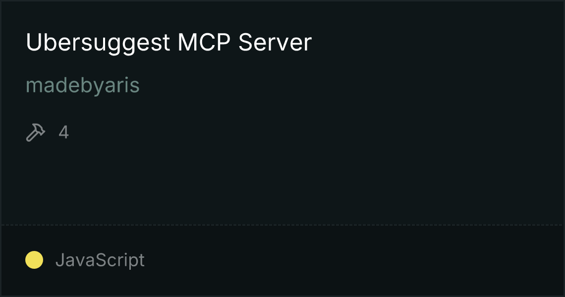 Ubersuggest MCP Server by madebyaris | Glama
