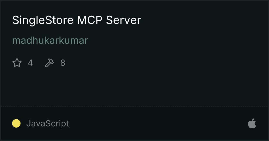 SingleStore MCP Server | Glama
