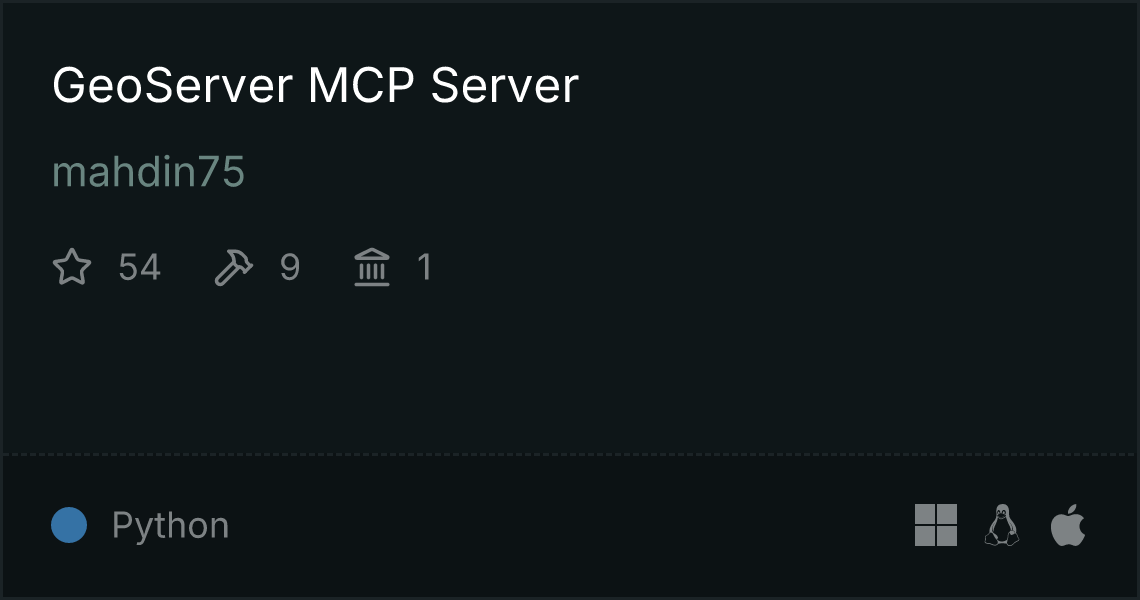 GeoServer MCP Server by mahdin75 | Glama