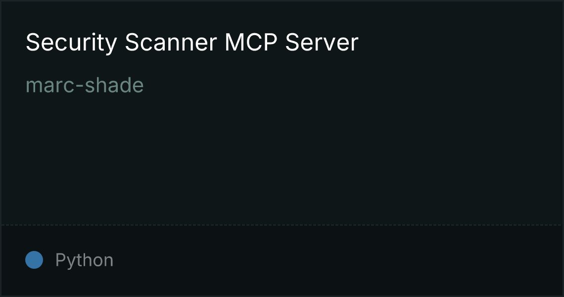 Security Scanner MCP Server alternatives | Glama