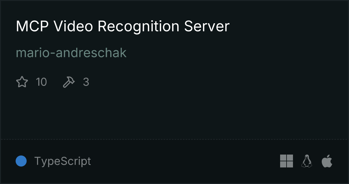 MCP Video Recognition Server by mario-andreschak | Glama