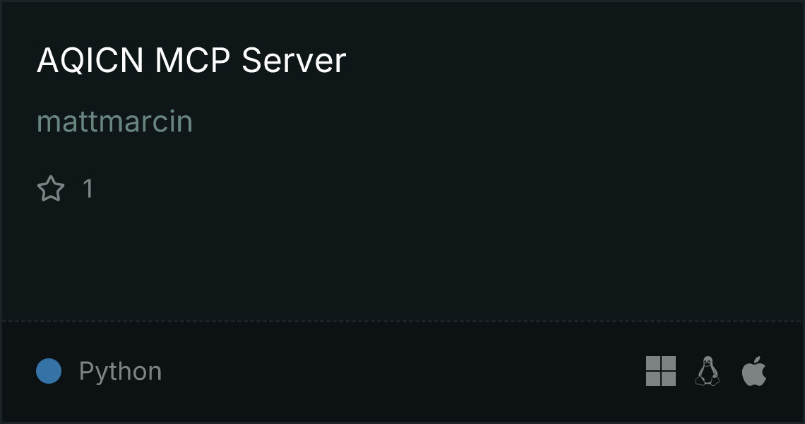 Schema | AQICN MCP Server | Glama