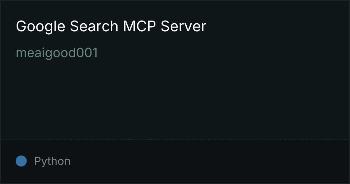 Google Search MCP Server by meaigood001 | Glama