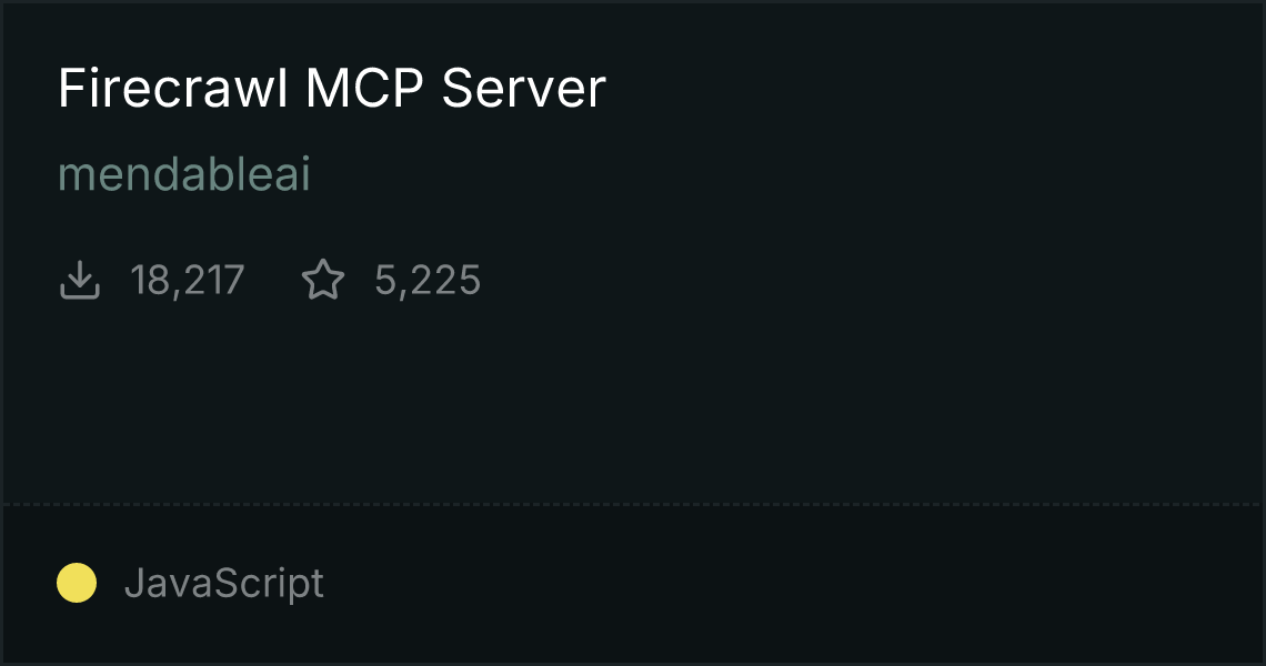 Firecrawl MCP Server by mendableai | Glama