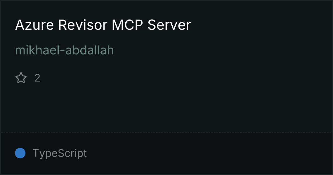 Score | Azure Revisor MCP Server | Glama
