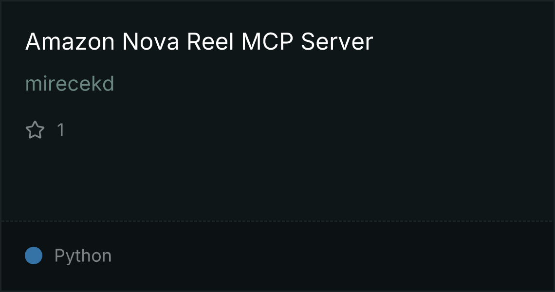 Amazon Nova Reel MCP Server by mirecekd | Glama