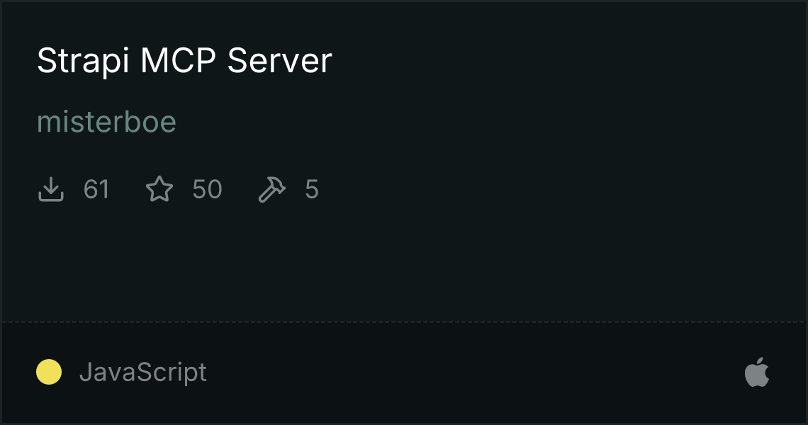 Strapi MCP Server by misterboe | Glama