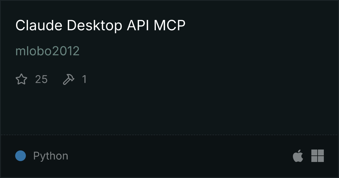 Score | Claude Desktop API MCP | Glama
