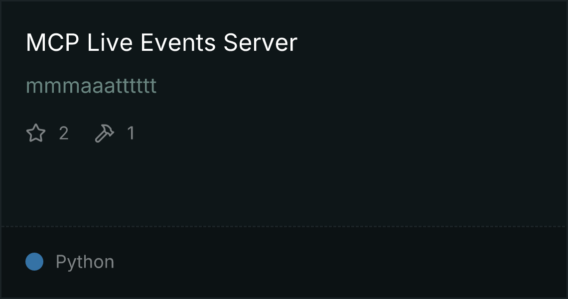 MCP Live Events Server | Glama