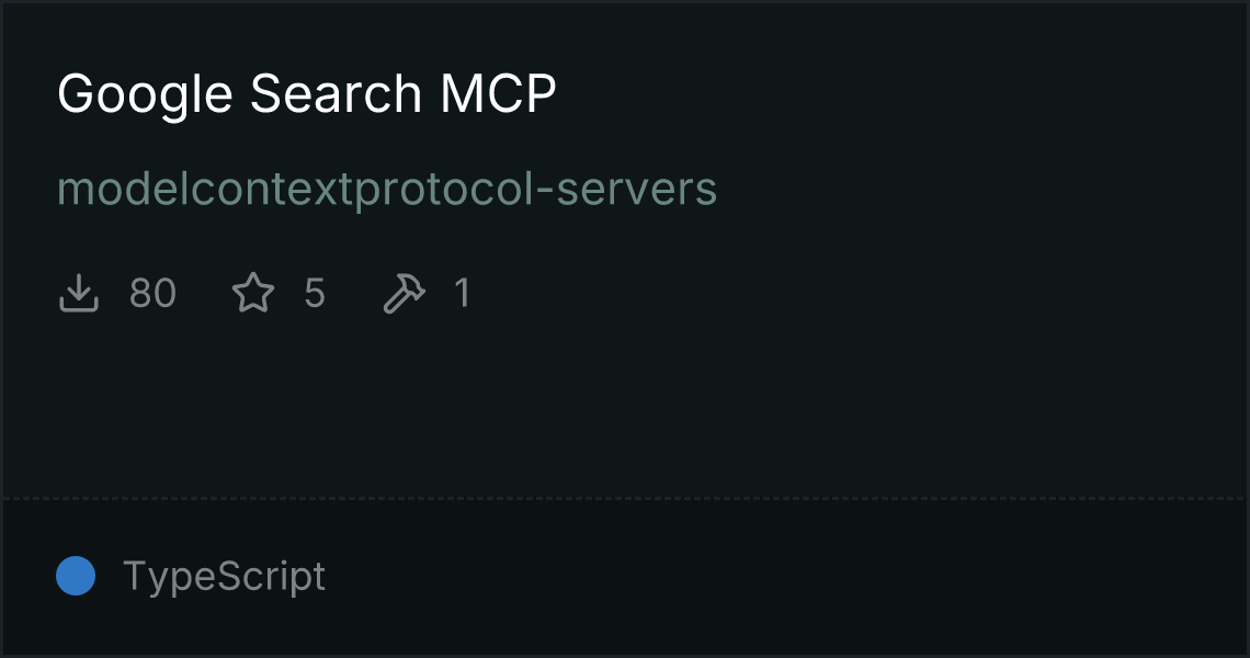 Google Search MCP by modelcontextprotocol-servers | Glama