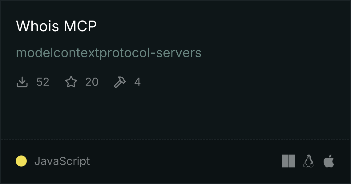 Whois MCP by modelcontextprotocol-servers | Glama