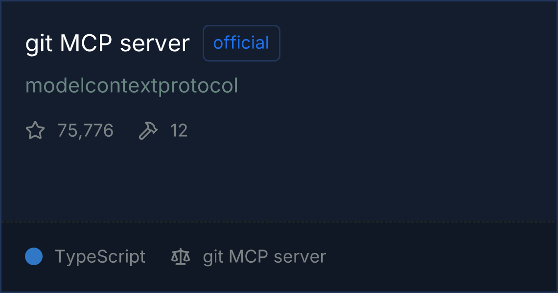 git MCP server by modelcontextprotocol | Glama