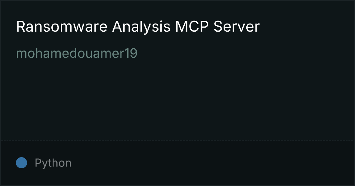 Schema | Ransomware Analysis MCP Server | Glama