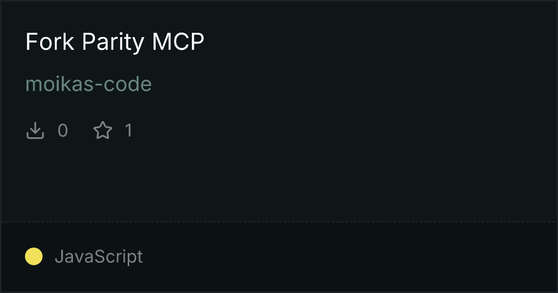Fork Parity MCP by moikas-code | Glama