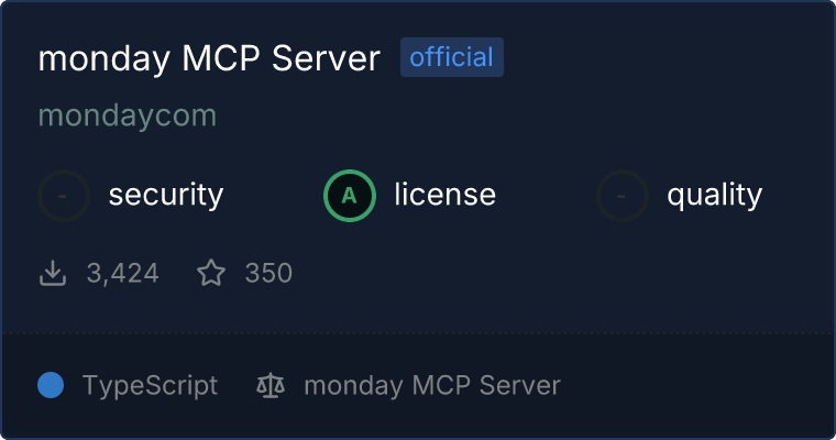 Score | monday MCP Server | Glama