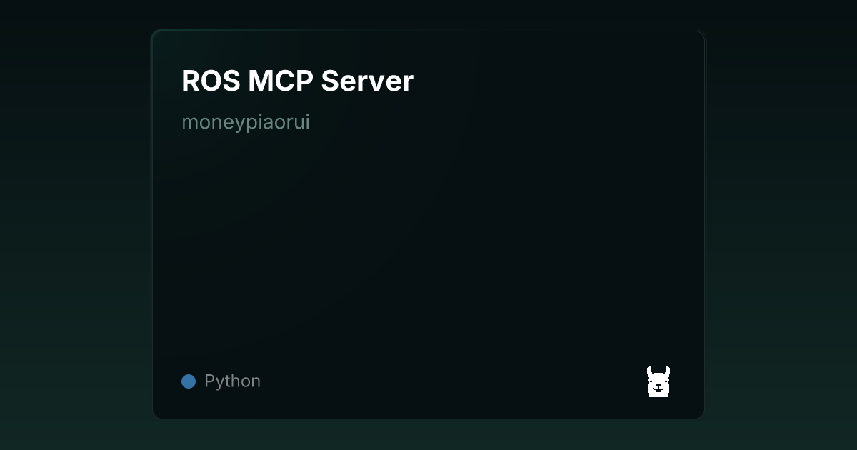 ROS MCP Server by moneypiaorui | Glama
