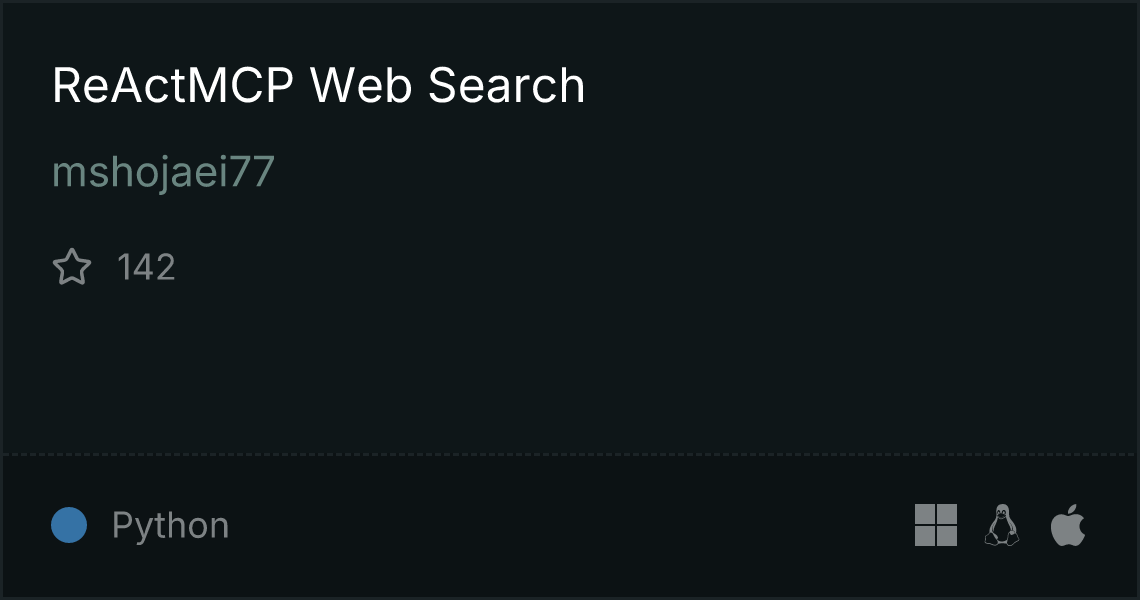 ReActMCP Web Search by mshojaei77 | Glama