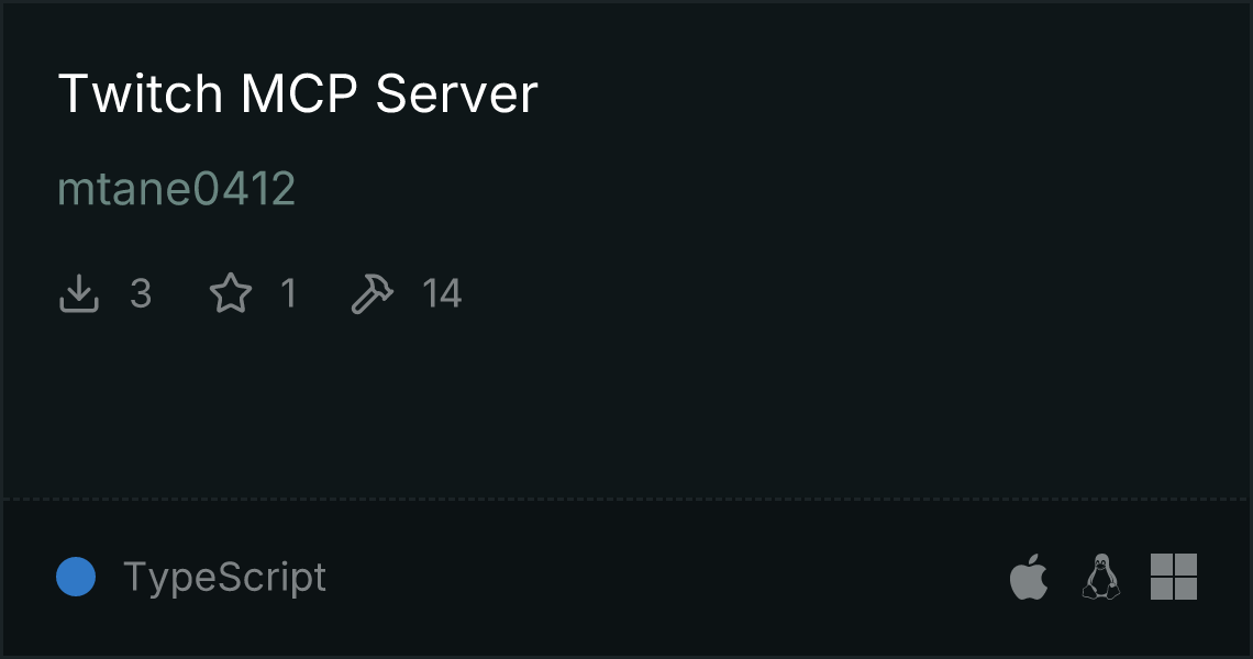 Twitch MCP Server by mtane0412 | Glama