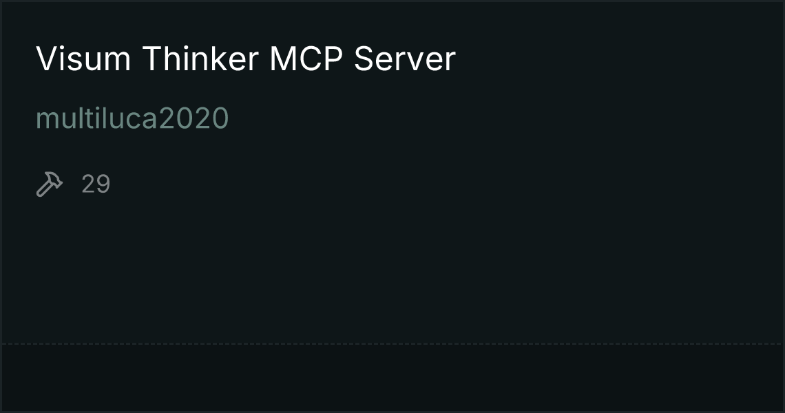 reset_thinking - Visum Thinker MCP Server | Glama