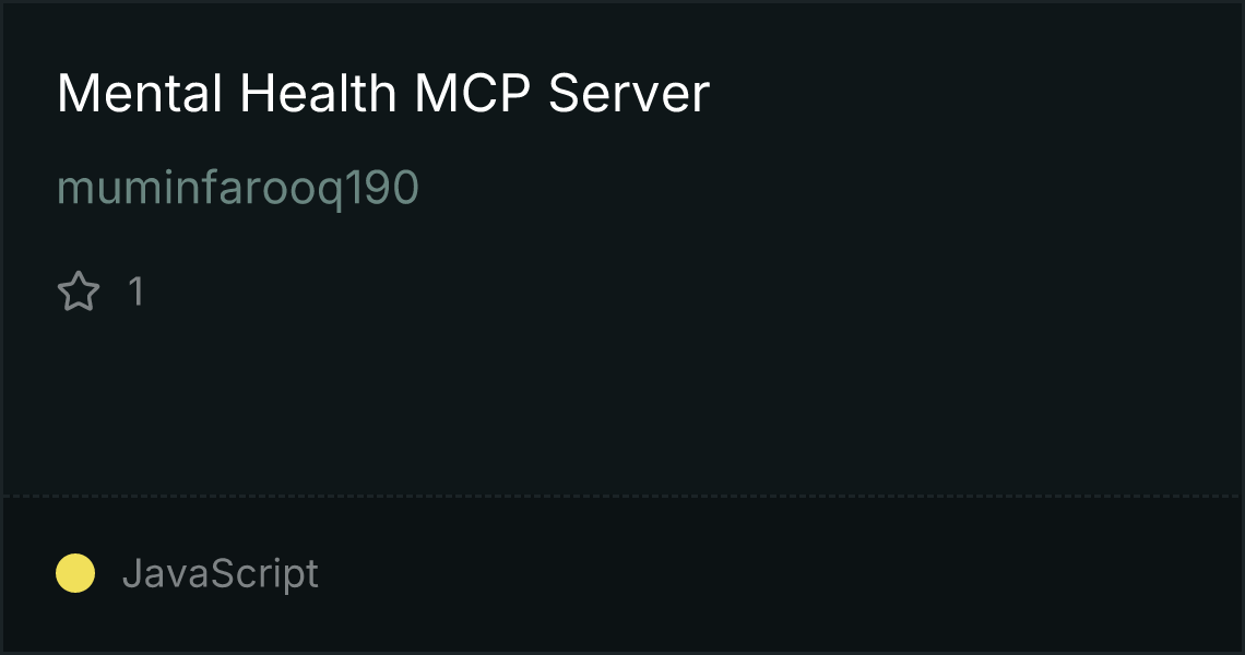 Schema | Mental Health MCP Server | Glama