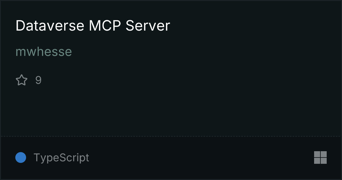 Dataverse MCP Server by mwhesse | Glama