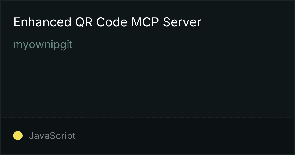Enhanced QR Code MCP Server by myownipgit | Glama