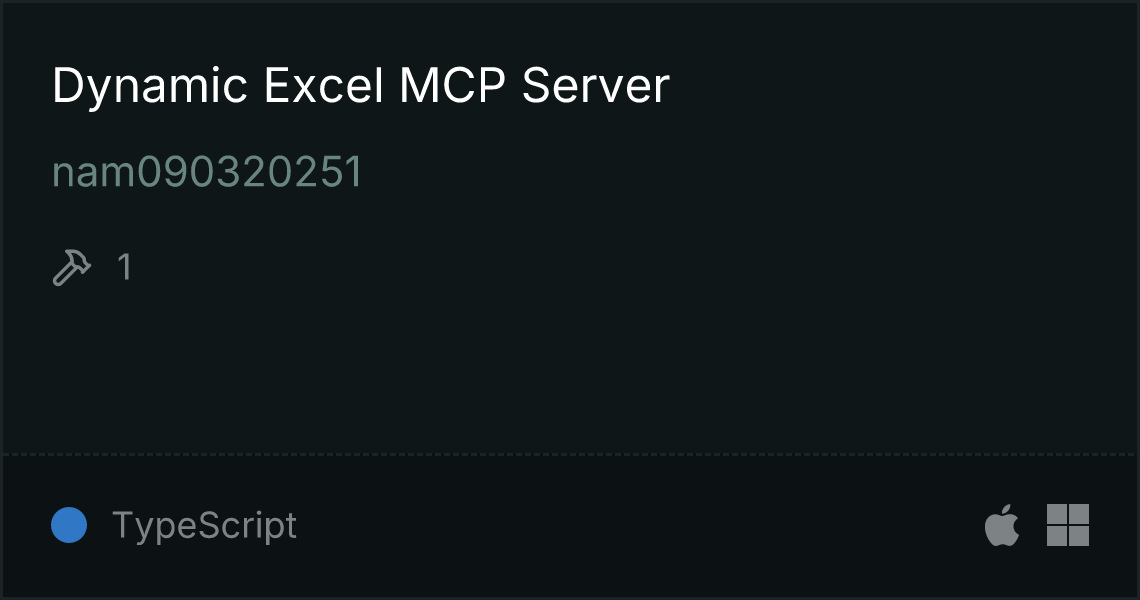 Dynamic Excel MCP Server by nam090320251 | Glama