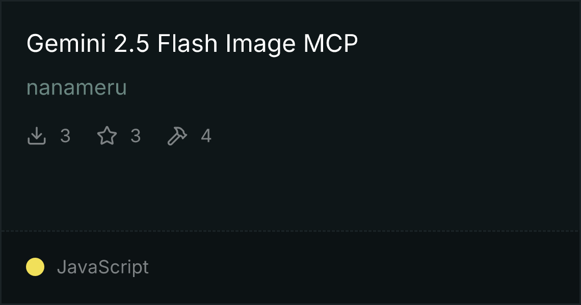 Gemini 2.5 Flash Image MCP | Glama