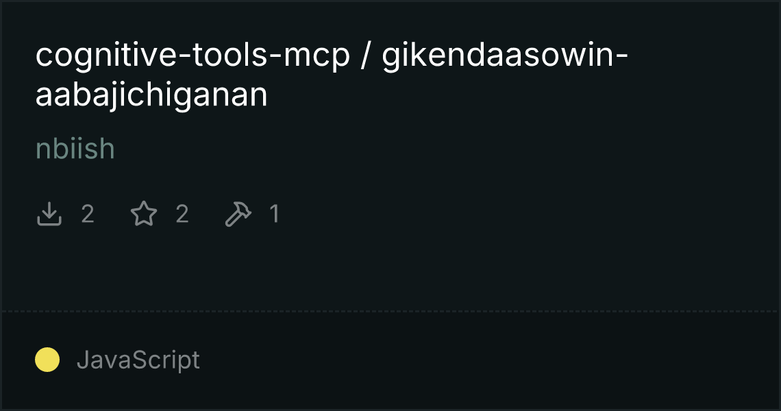 mental_sandbox - cognitive-tools-mcp / gikendaasowin-aabajichiganan | Glama