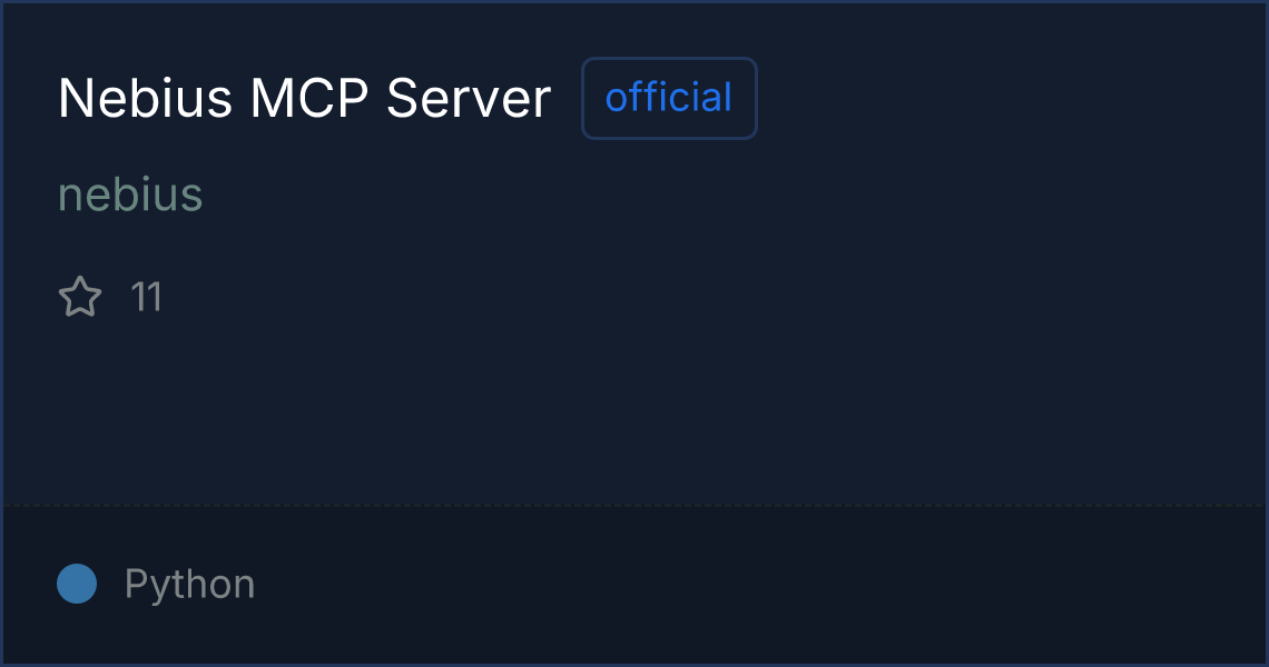 Score | Nebius MCP Server | Glama