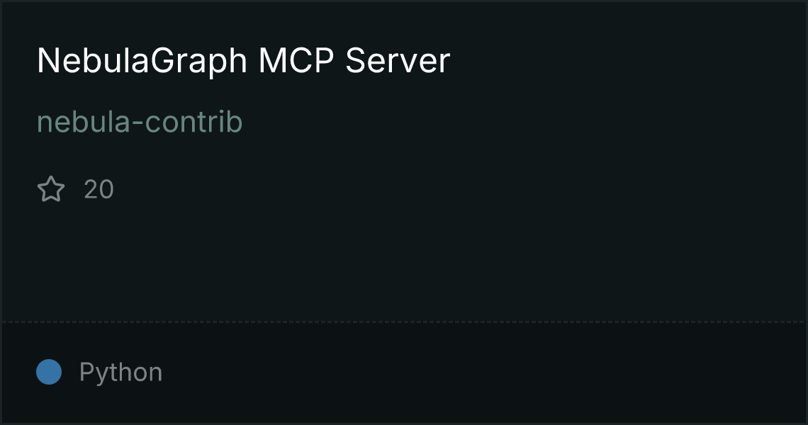 NebulaGraph MCP Server | Glama