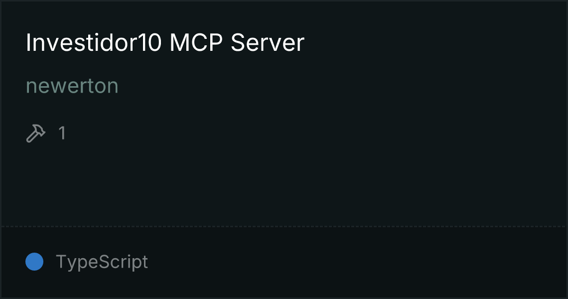 Investidor10 MCP Server by newerton | Glama