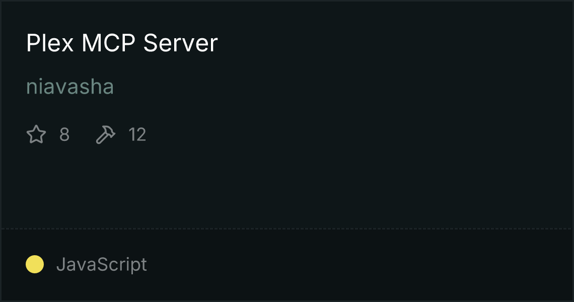 Score | Plex MCP Server | Glama